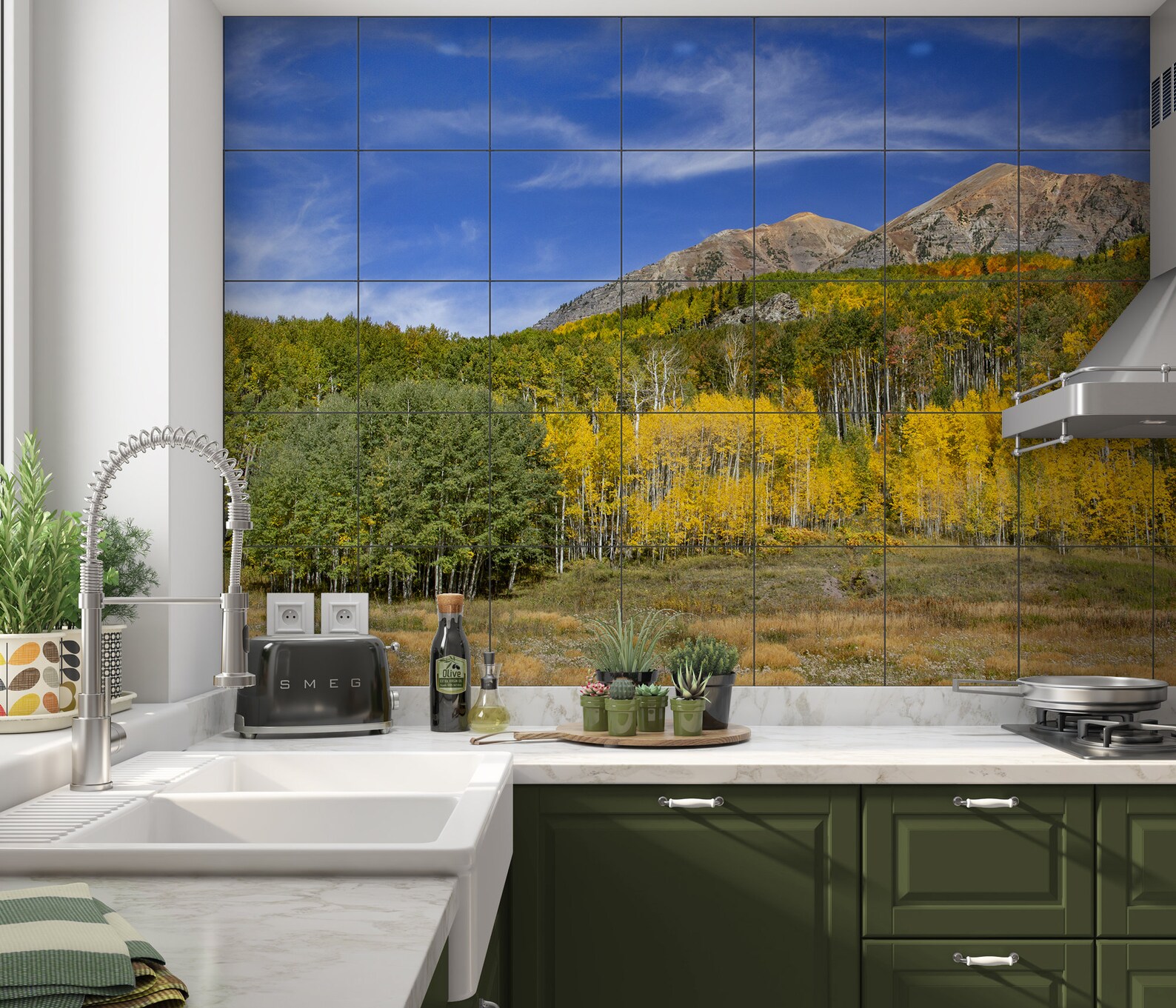 Colorado Ceramic Tile Mural, Aspen Back Splash Back-splash, Beautiful ...