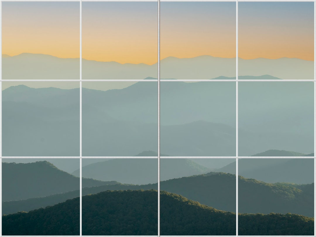 Sunset in the Blue Ridge Mountains Tile Mural Backsplash or Wall Art - Etsy