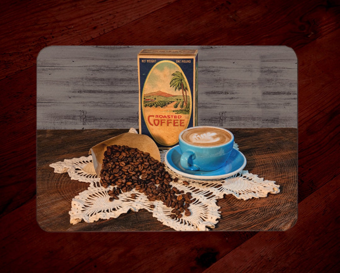 Antique Coffee Box Cutting Board With Photo of Coffee , Great as a ...
