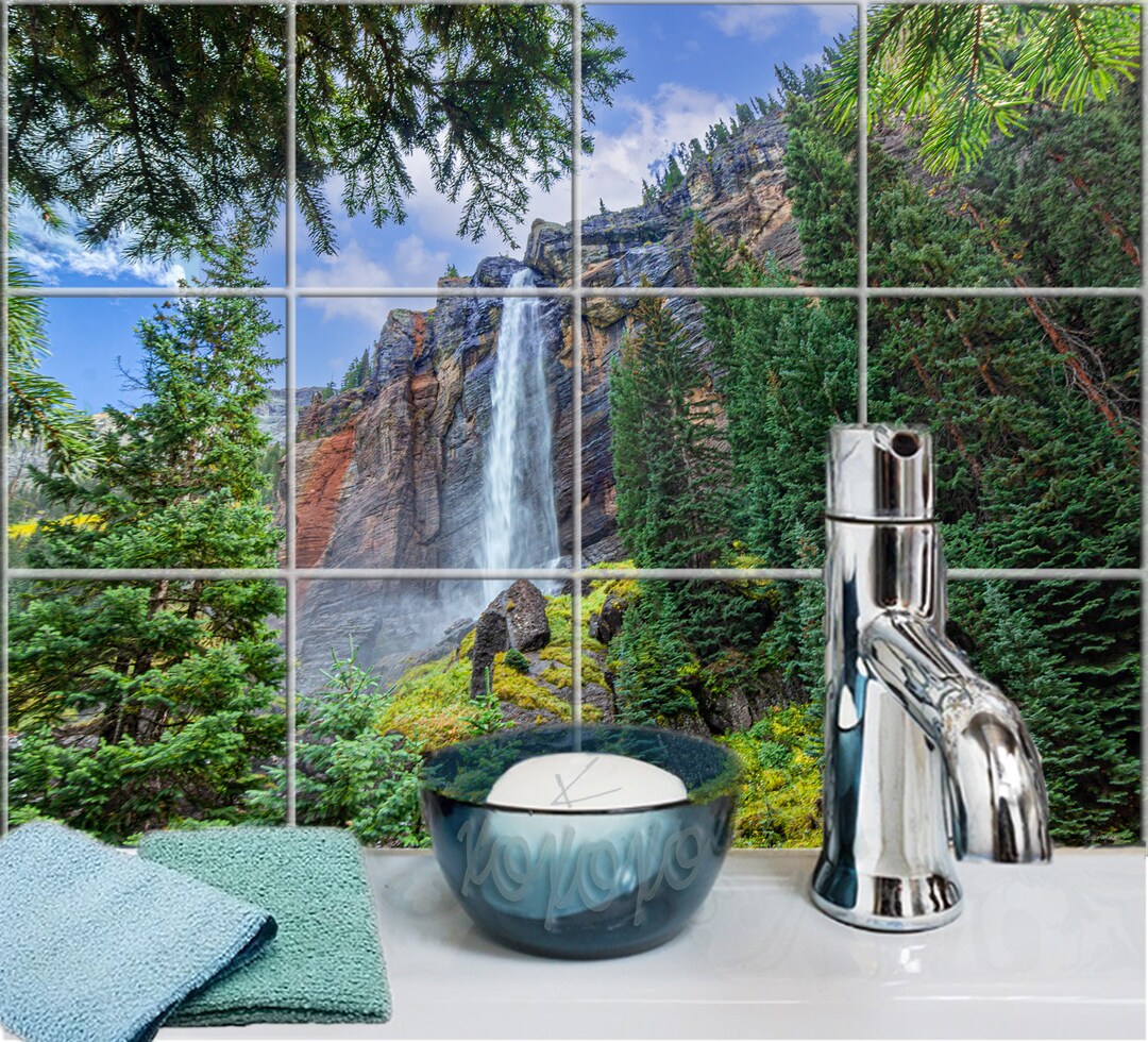 Unique Colorado Waterfall Ceramic Tile Art - Bridal Veil Falls ...