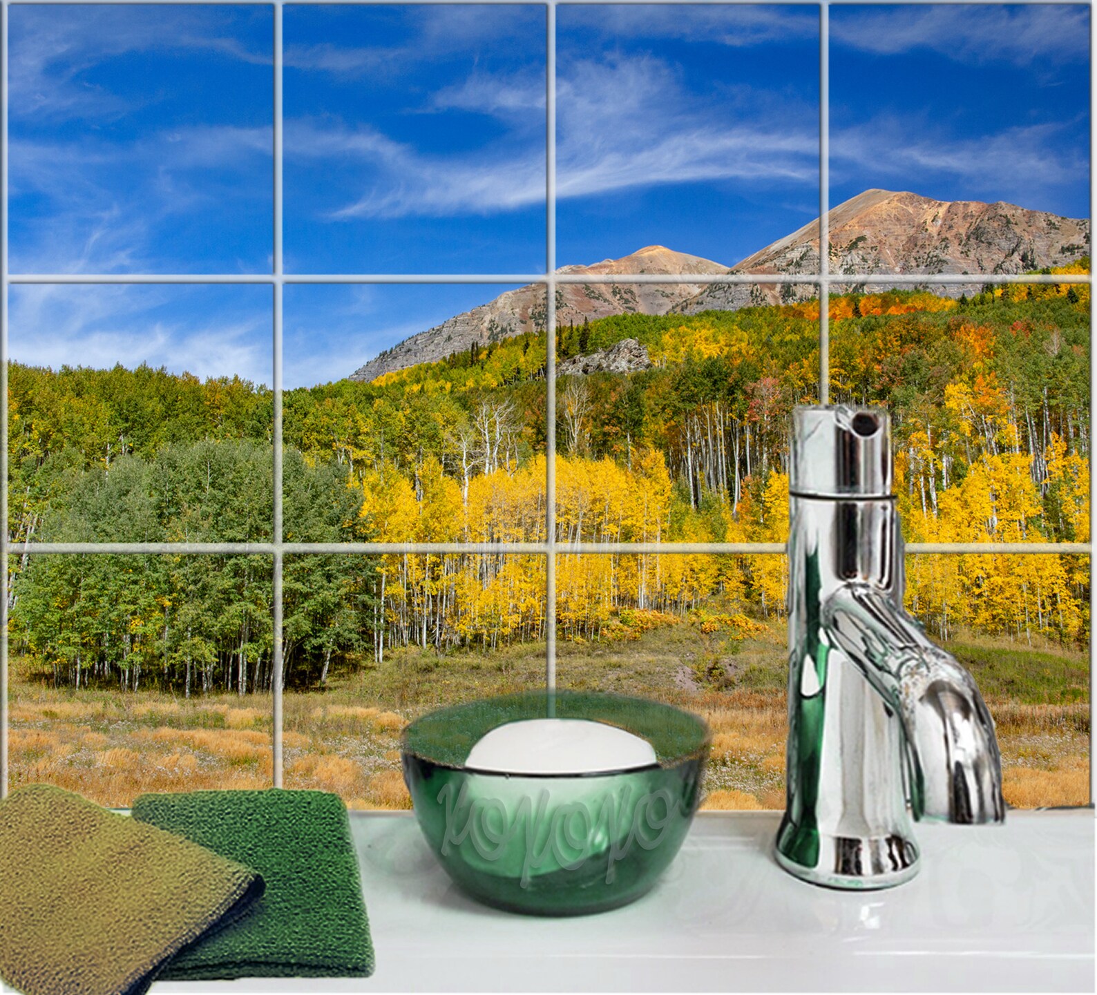 Colorado Ceramic Tile Mural, Aspen Back Splash Back-splash, Beautiful ...