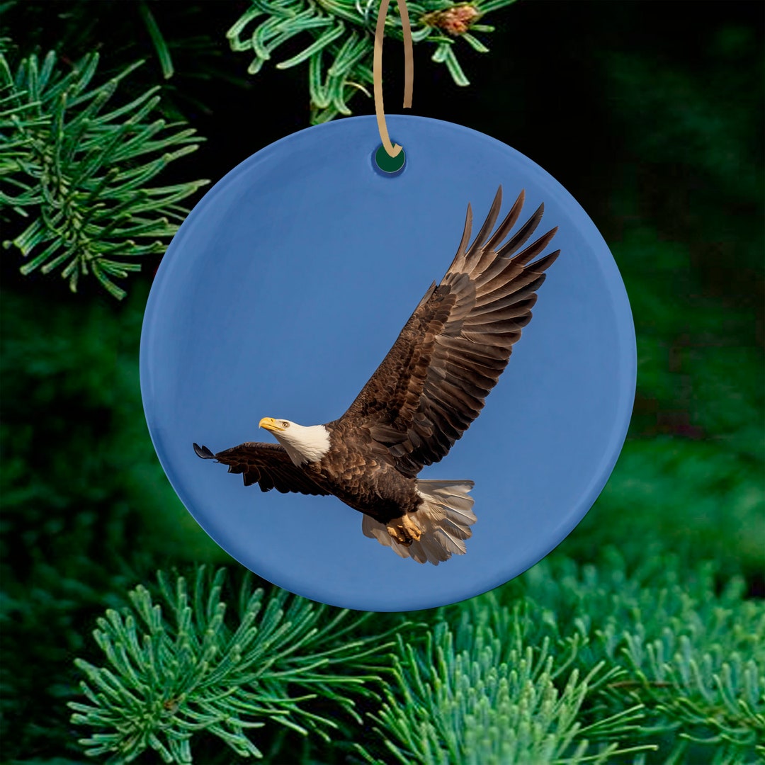 Bald Eagle Ornament: Stunning Flight Photo on Ceramic - Wildlife Lover ...