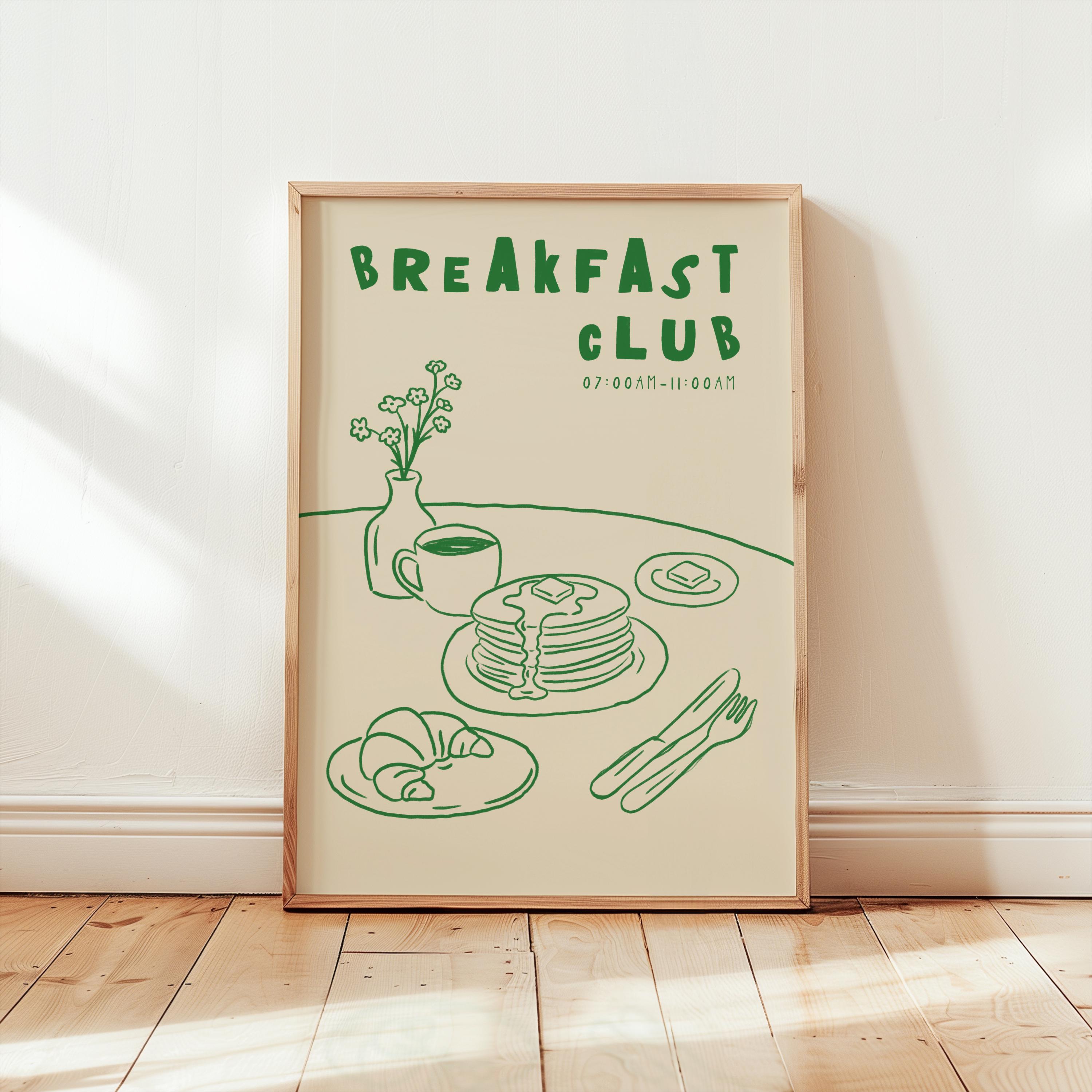 Set of 2 Kitchen Print, Breakfast Club Poster, Coffee Print, Trendy ...