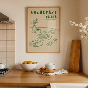 Set of 2 Kitchen Print, Breakfast Club Poster, Coffee Print, Trendy ...
