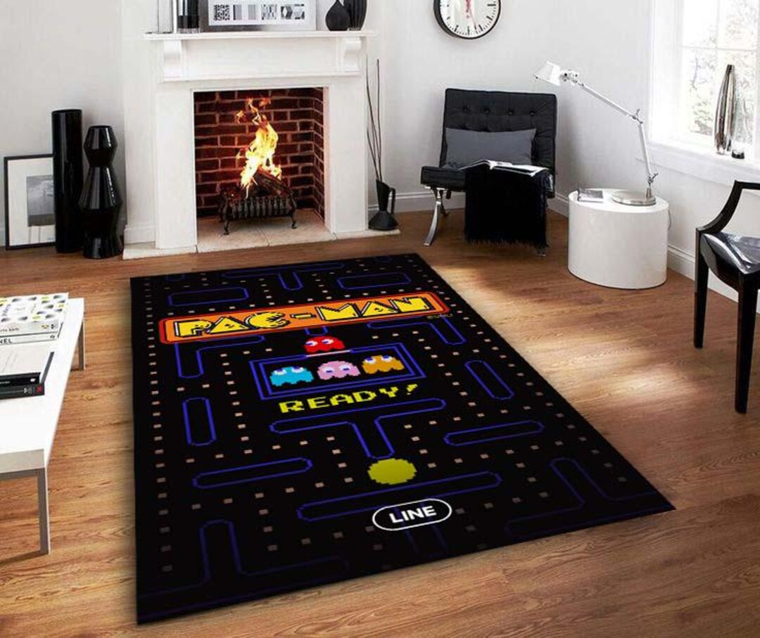 Pacman Rug, Pacman Runner Rug, Gaming Rug, Arcade Rug, Nonslip Rug ...