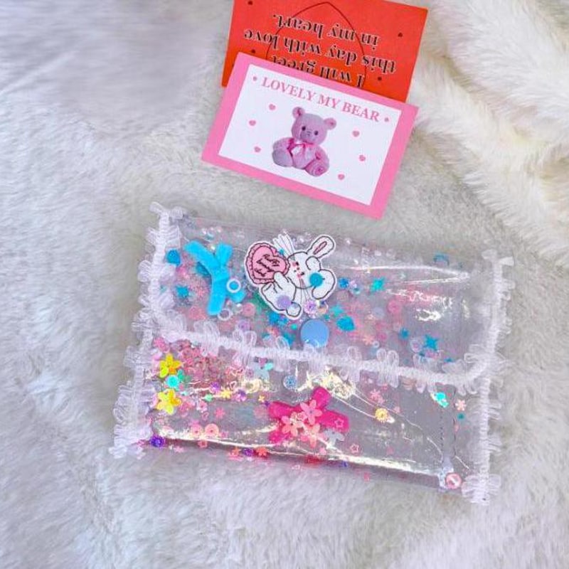 Cute Glitter Clear Wallet - Etsy