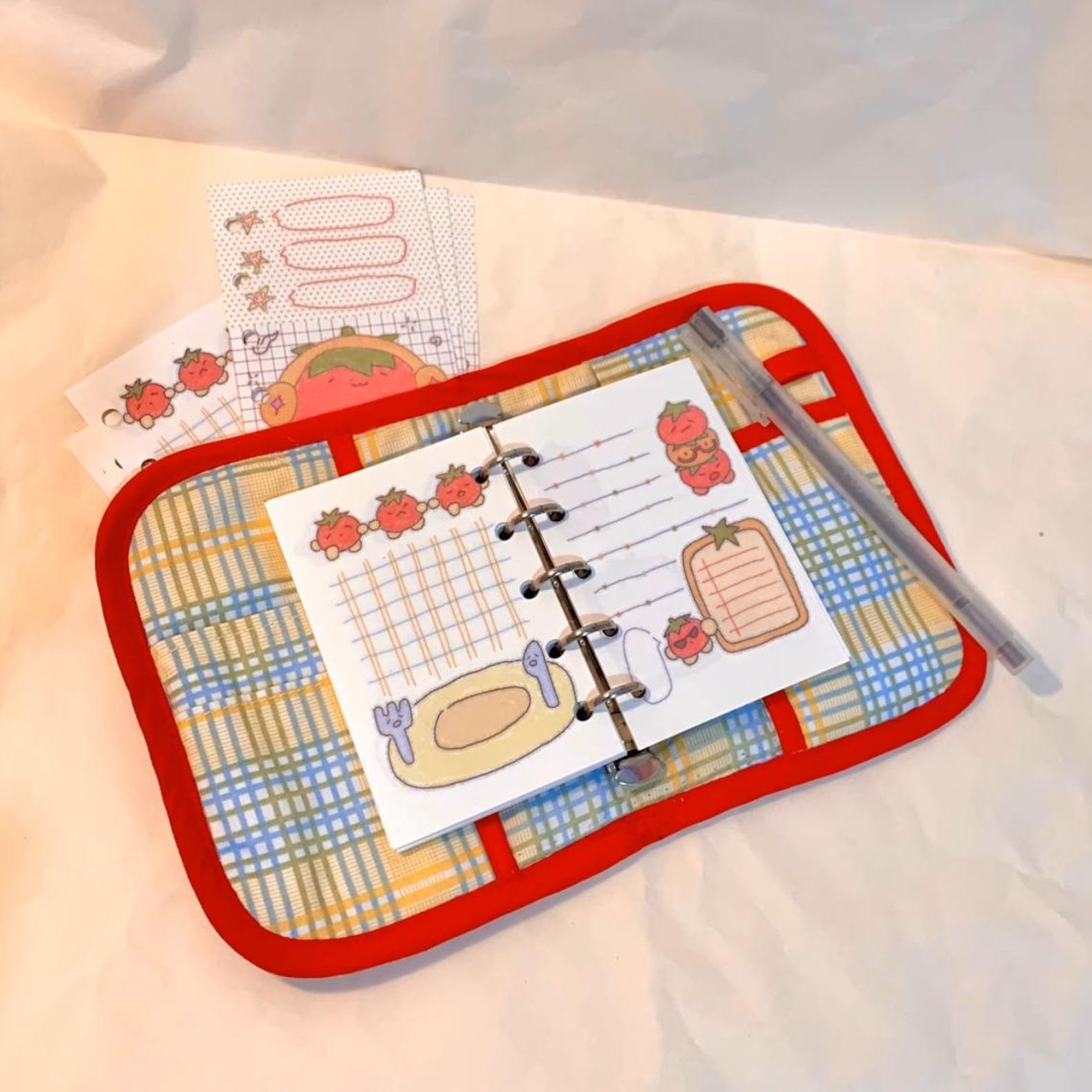 Cute and Functional A7 Binder, Adorable Cherry Design, Kawaii ...