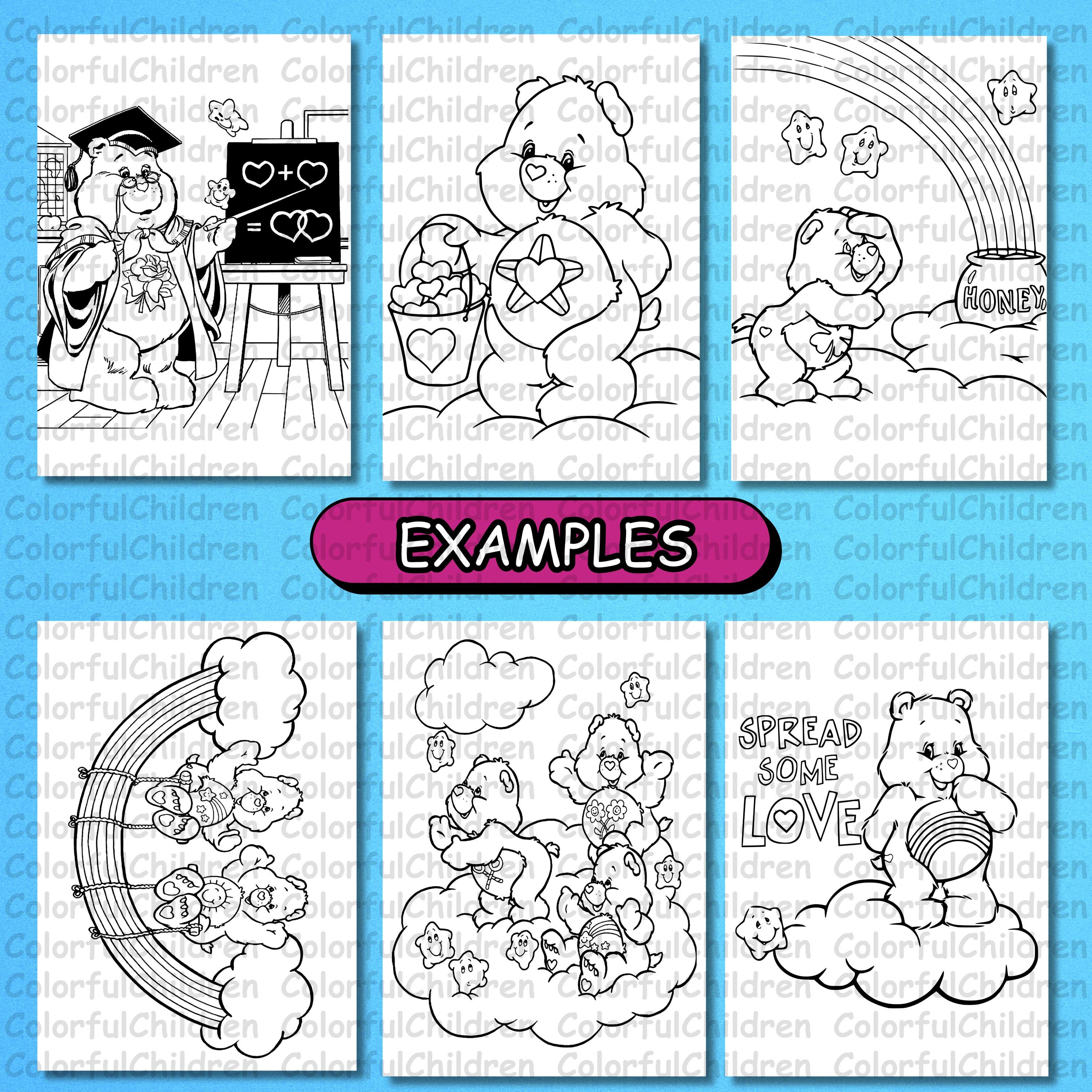 140 Pages / Cute Bears / Coloring Book/ Coloring Pages for Kids/ PDF ...
