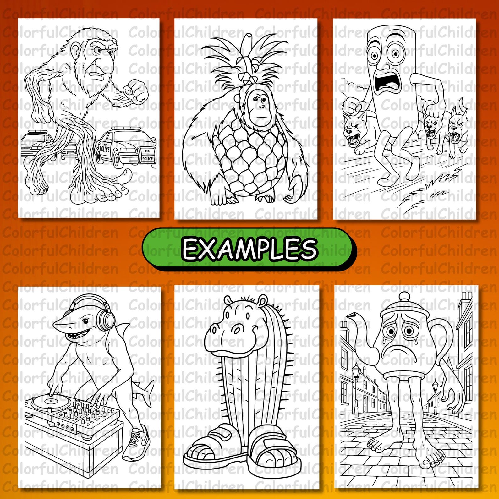 57 Pages / Brainrot Coloring Pages / PDF File/ Digital Download/ A4 ...