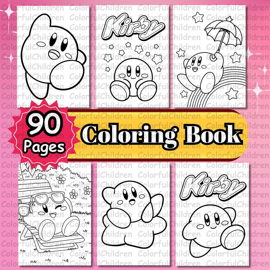90 Pages/ Coloring Book / Coloring Pages for Kids/ PDF File/digital ...