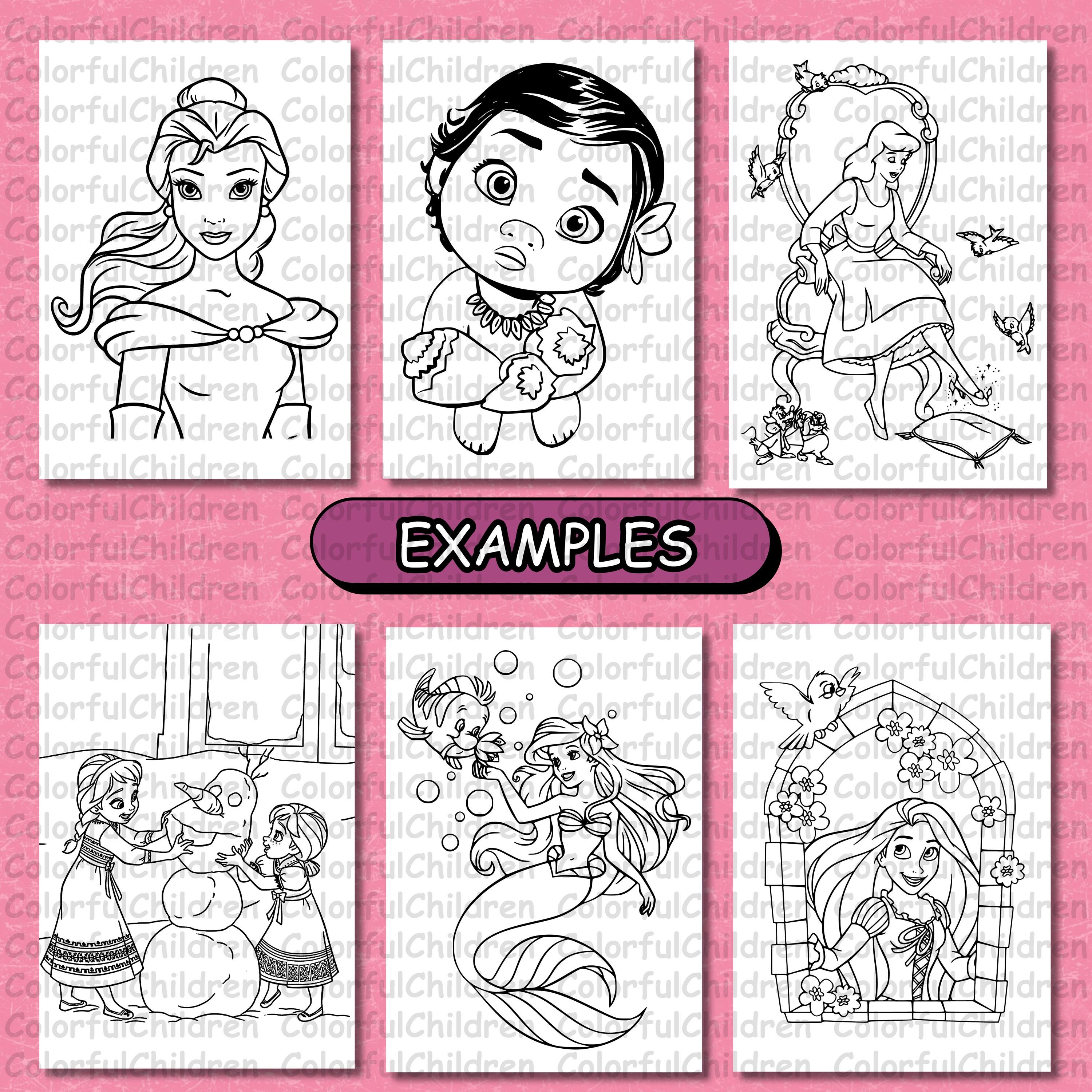 100 Pages / Princess Mix /coloring Book/ Coloring Pages for Kids/ PDF ...