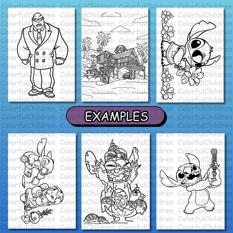 140 Pages /lilo & Stitch /coloring Book/ Coloring Pages for Kids/ PDF ...