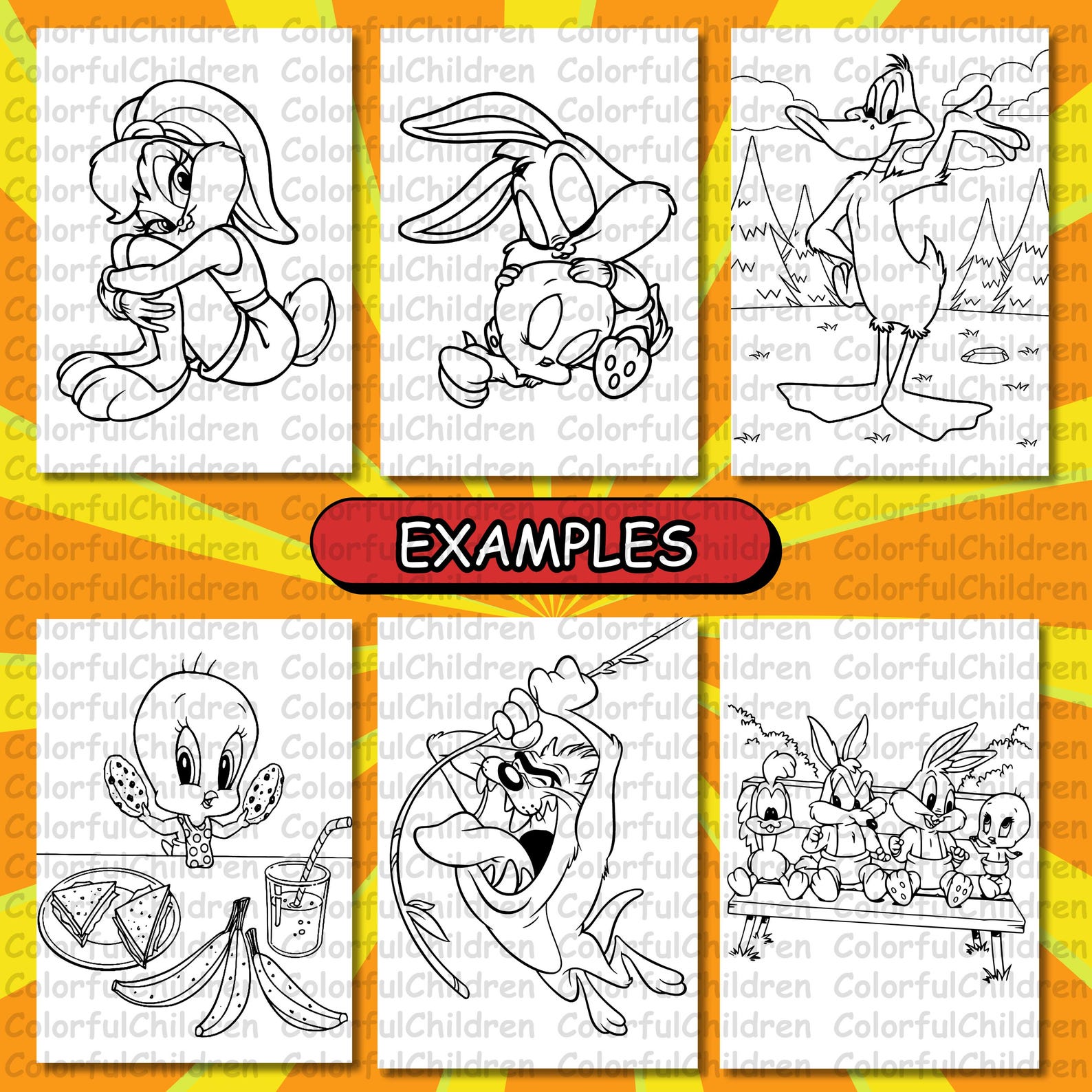 220 Pages/ Cartoons Mix/ Coloring Book/ Coloring Pages for Kids/ PDF ...