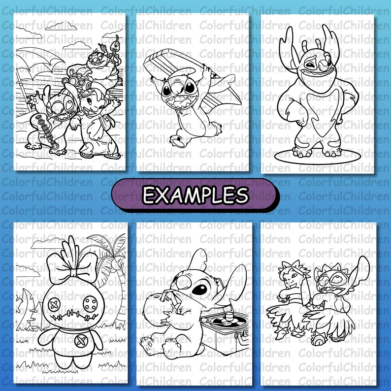 140 Pages /lilo & Stitch /coloring Book/ Coloring Pages for Kids/ PDF ...