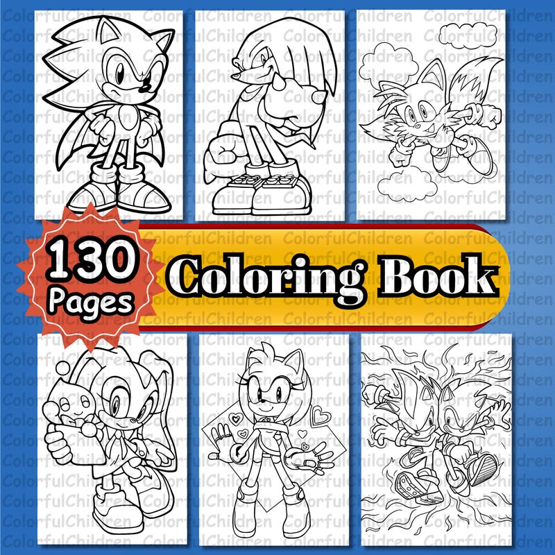 Coloring Sonic the Hedgehog - Etsy