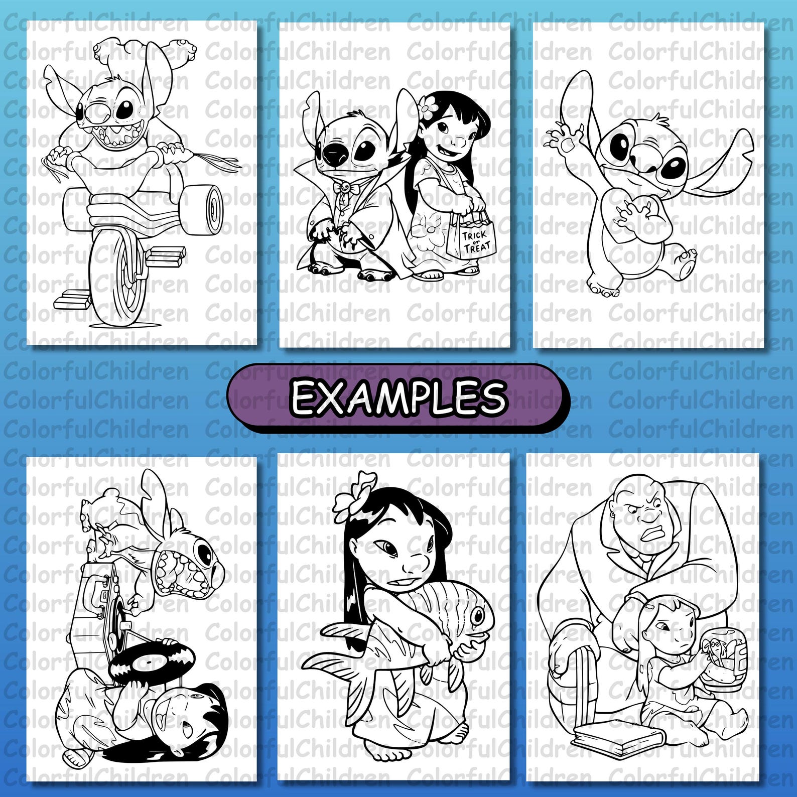 140 Pages /lilo & Stitch /coloring Book/ Coloring Pages for Kids/ PDF ...