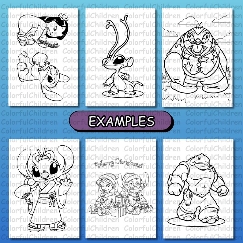 140 Pages /lilo & Stitch /coloring Book/ Coloring Pages for Kids/ PDF ...