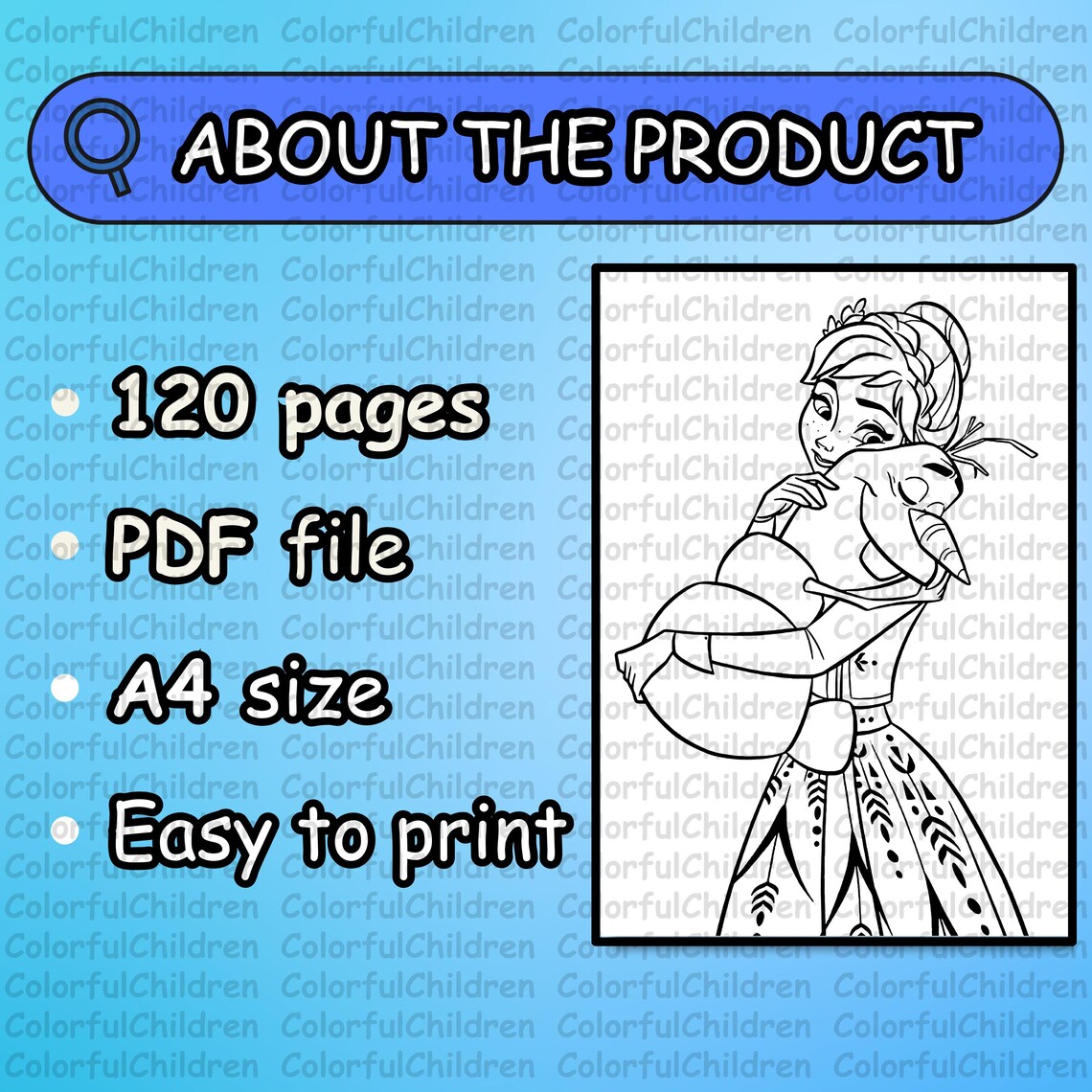 120 Pages / Coloring Book/ Coloring Pages for Kids/ PDF File/ Digital ...