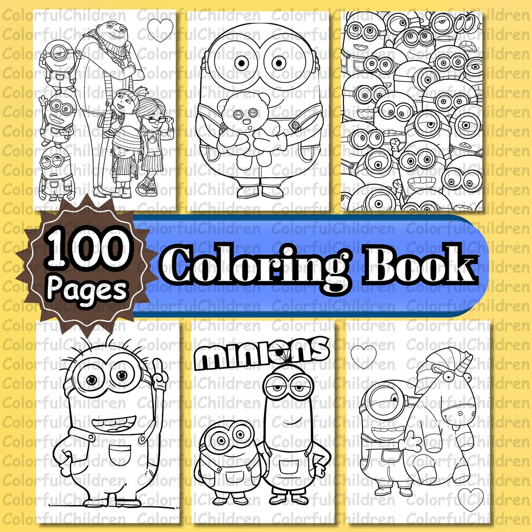 100 Pages / Coloring Book/ Coloring Pages for Kids/ PDF File/ Digital ...