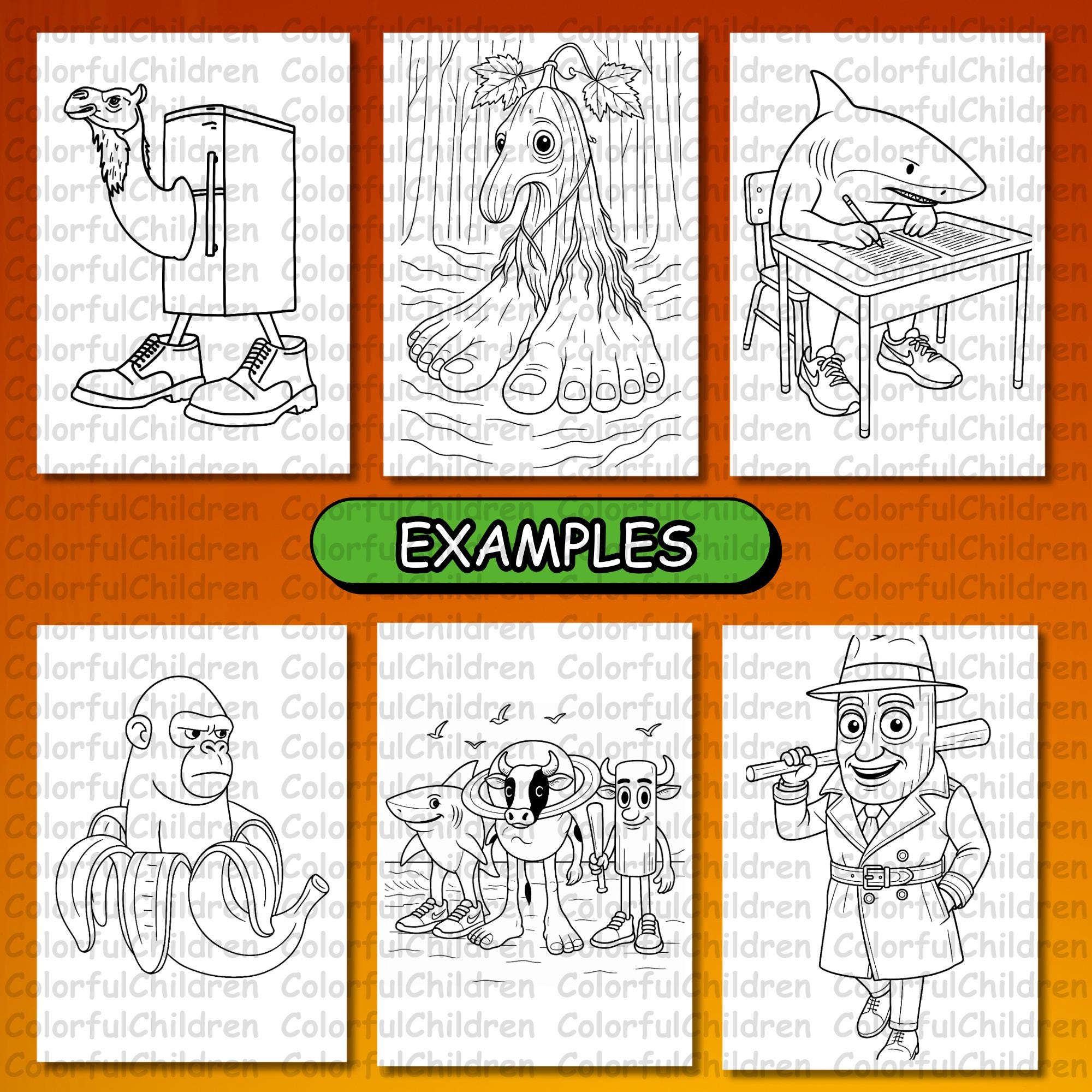 57 Pages / Brainrot Coloring Pages / PDF File/ Digital Download/ A4 ...