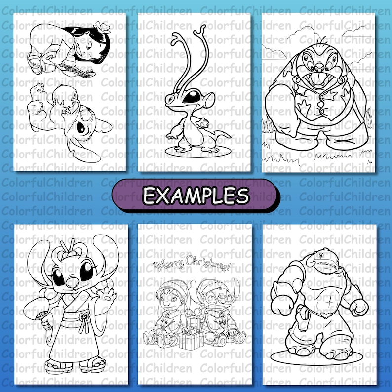 140 Pages /lilo & Stitch /coloring Book/ Coloring Pages for Kids/ PDF ...