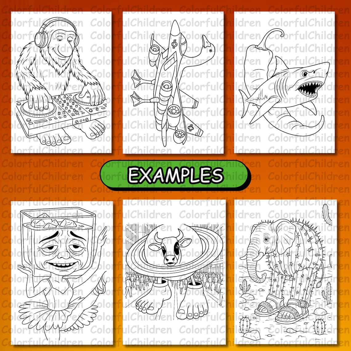 57 Pages / Brainrot Coloring Pages / PDF File/ Digital Download/ A4 ...