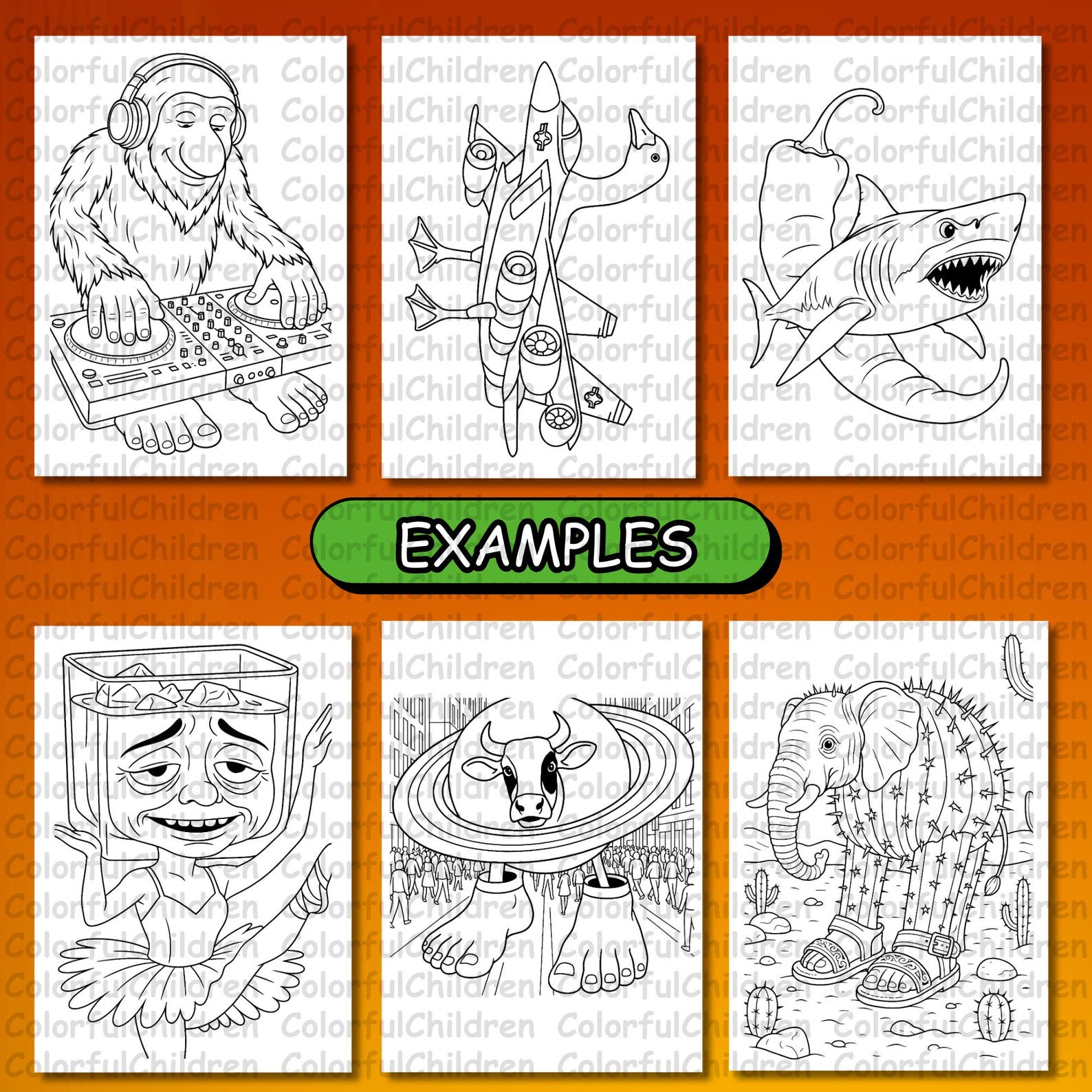 57 Pages / Brainrot Coloring Pages / PDF File/ Digital Download/ A4 ...