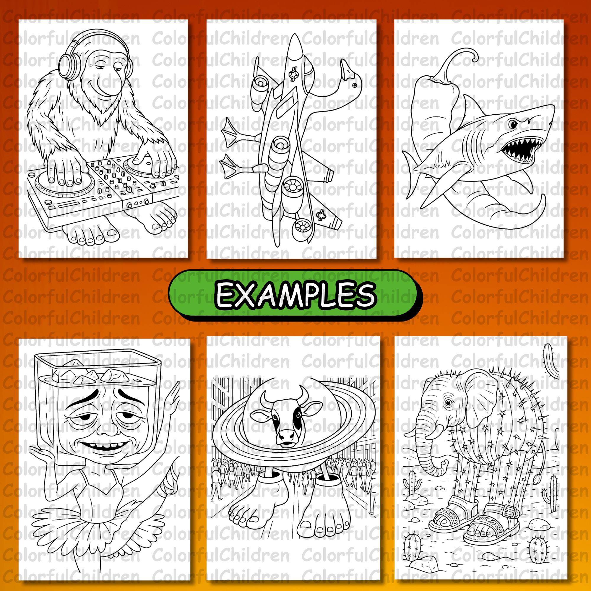 57 Pages / Brainrot Coloring Pages / PDF File/ Digital Download/ A4 ...