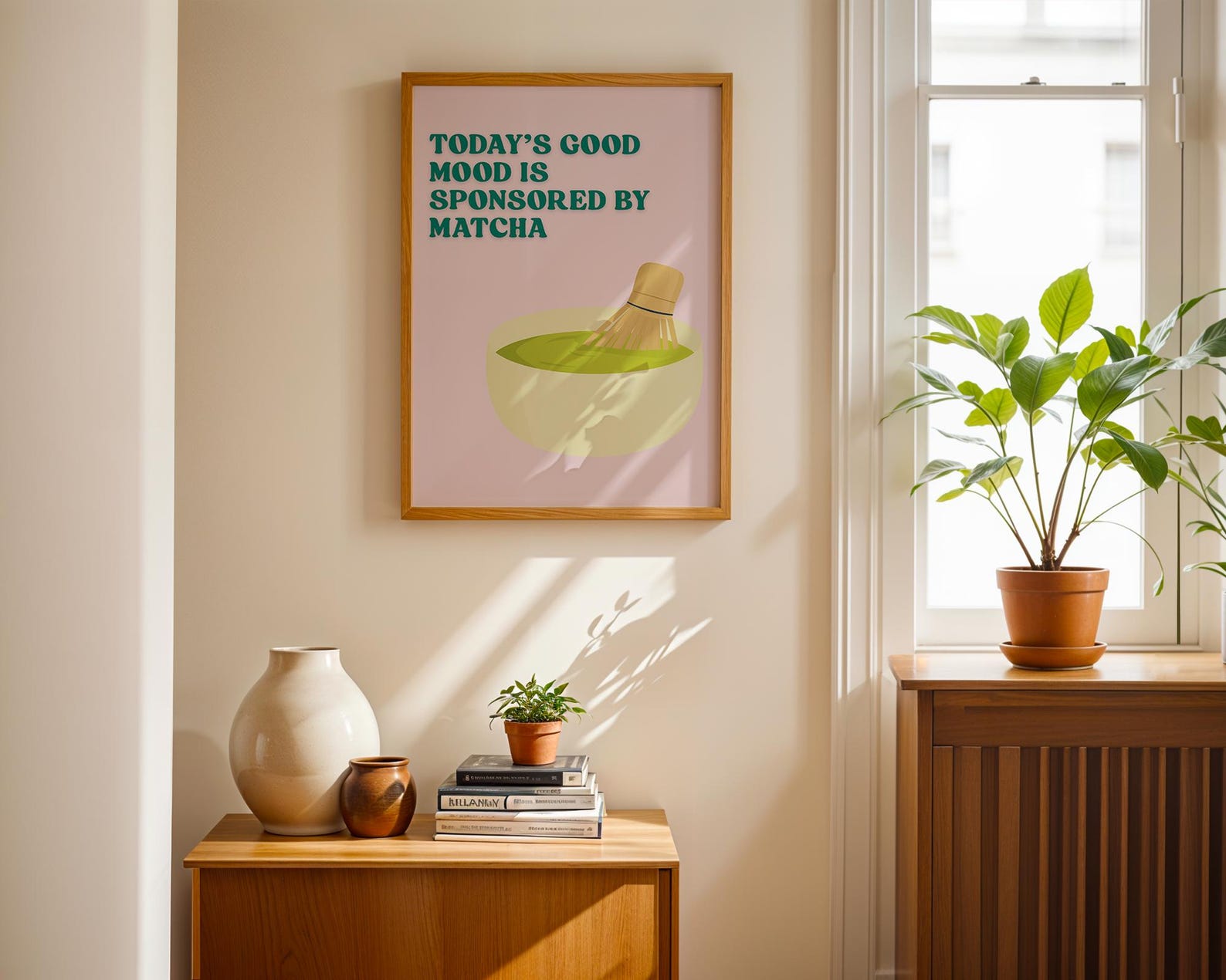 Matcha Wall Print, Aesthetic Green Tea Kitchen Poster, Minimalist ...