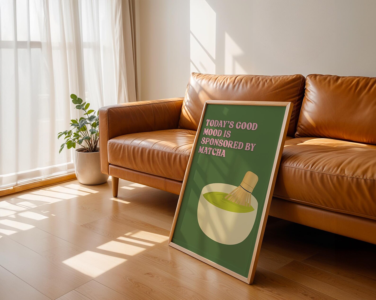 Matcha Wall Print, Aesthetic Green Tea Kitchen Poster, Minimalist ...