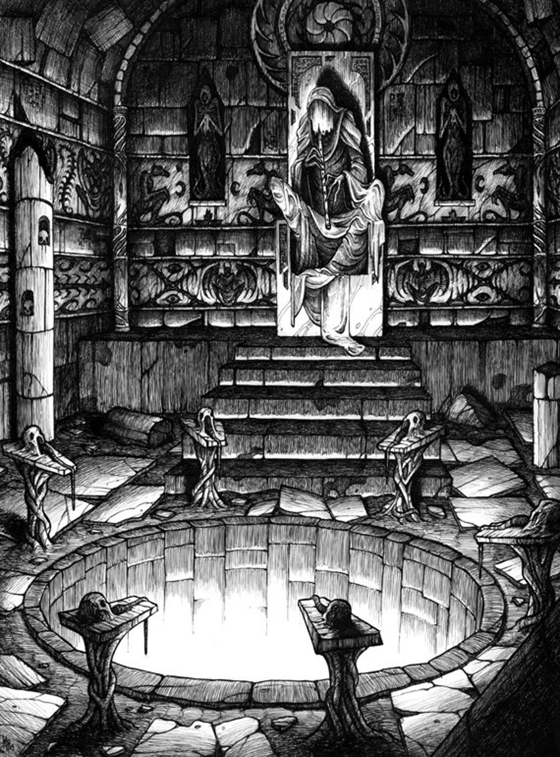 The High Priest Ink Drawing - Etsy Australia