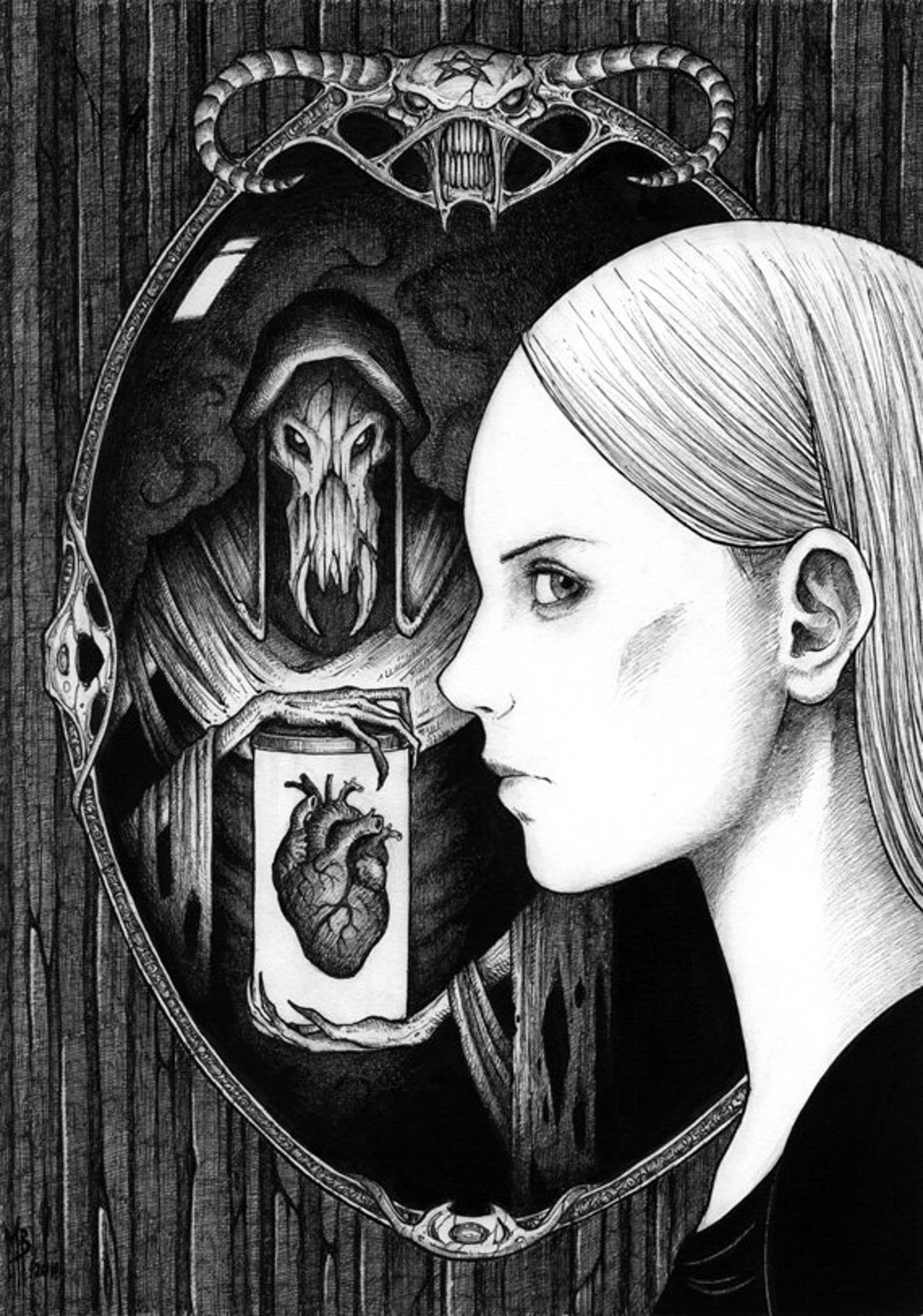 Black Mirror Ink Drawing - Etsy