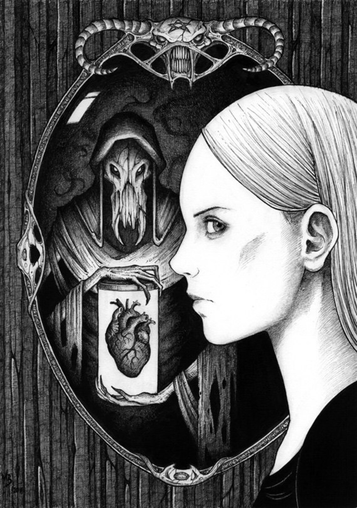 Black Mirror Ink Drawing - Etsy