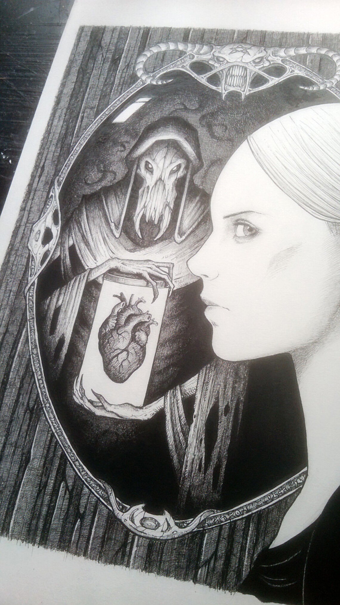 Black Mirror Ink Drawing - Etsy