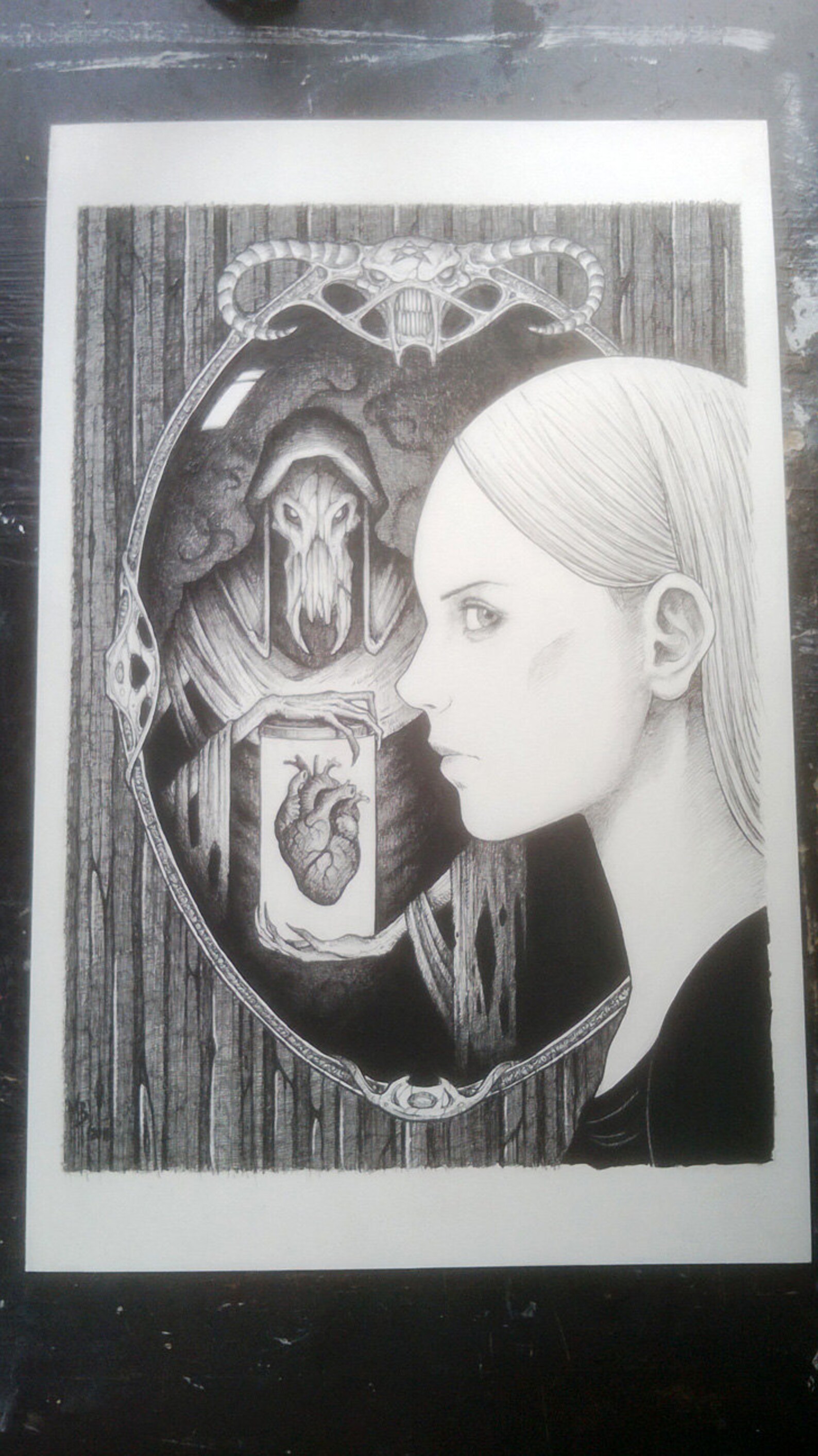 Black Mirror Ink Drawing - Etsy