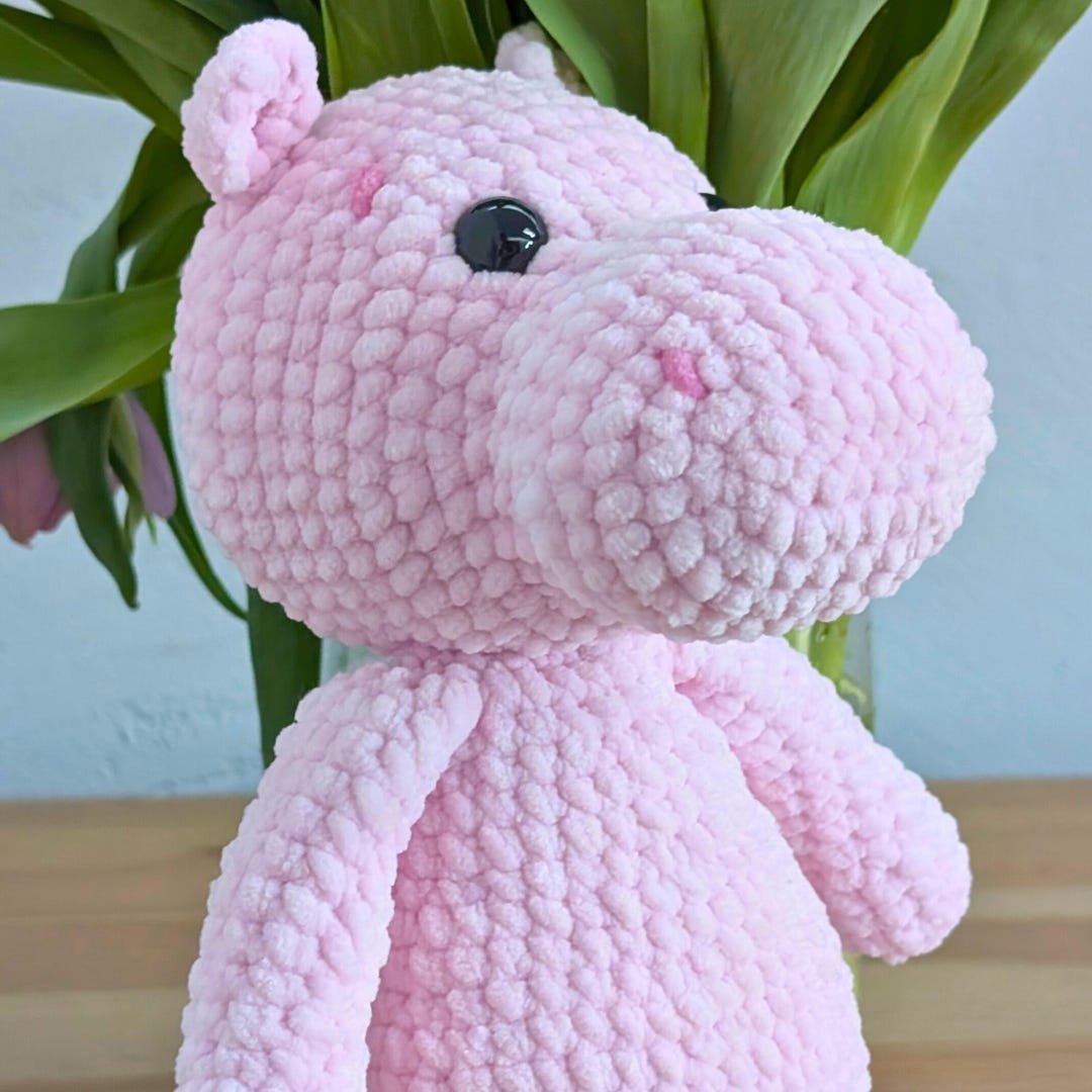 Ultra-soft Hippo Plushie | Amigurumi Hippo, Soft Stuffed Animal ...