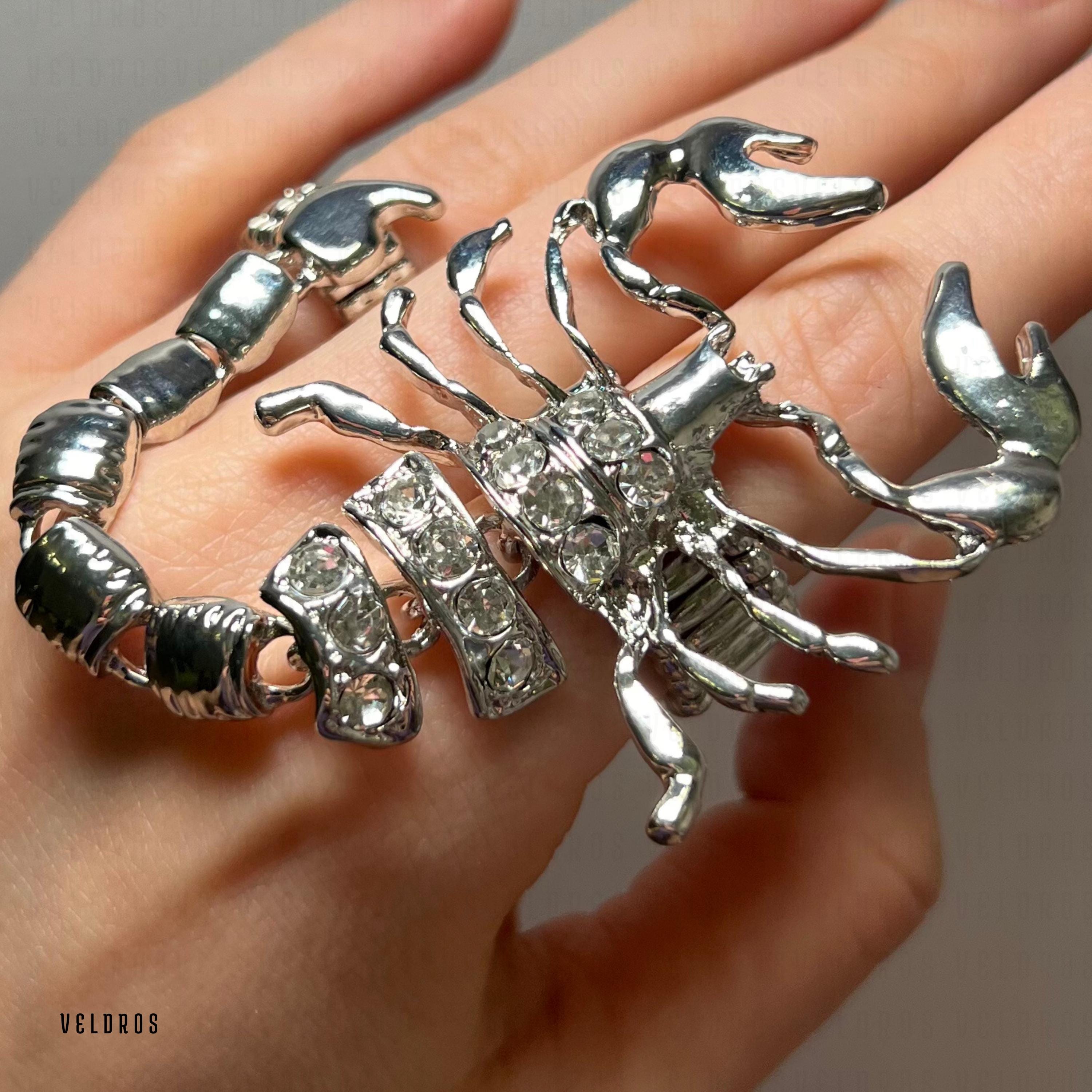 Scorpion Adjustable Ring, Gothic Ring, Silver Ring, Animal Ring, Scorpio Zodiac Ring, Fantasy ...