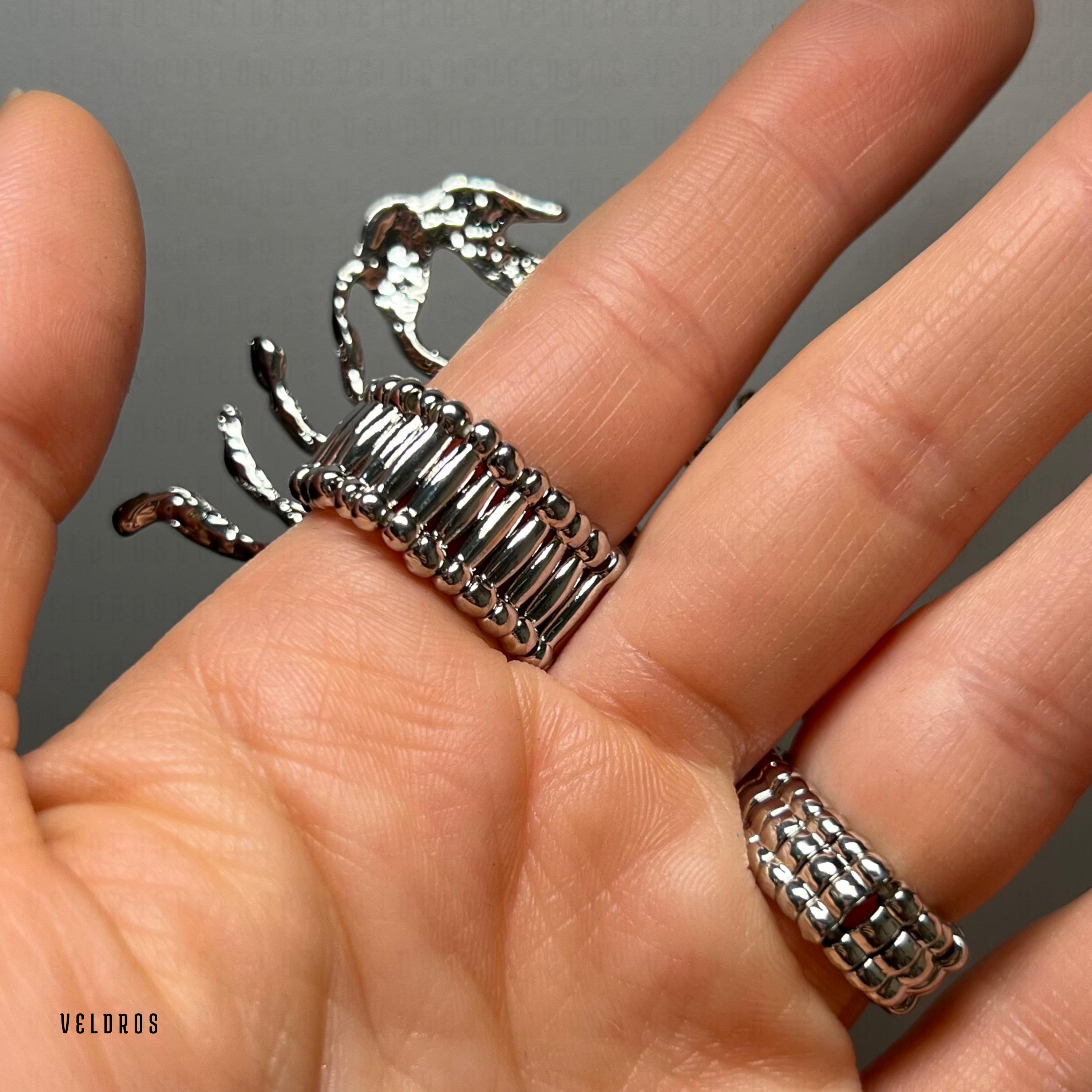 Scorpion Adjustable Ring, Gothic Ring, Silver Ring, Animal Ring, Scorpio Zodiac Ring, Fantasy ...