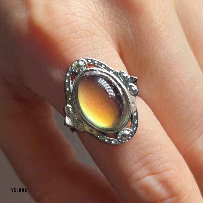 Colorful Mood Ring, Temperature Ring, Color Change Ring, Emotion ...