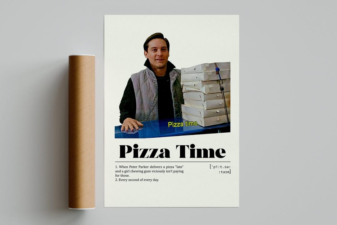 Pizza Time Poster | Pizza Meme | Minimalist Movie Poster | Vintage ...