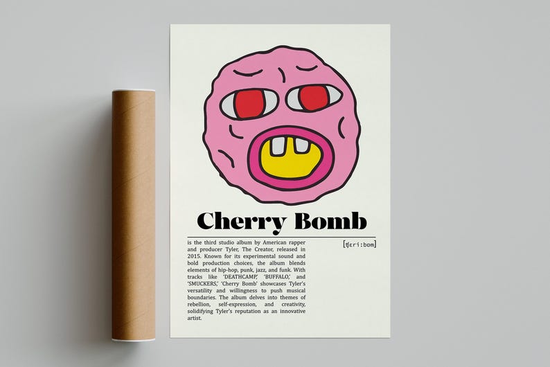 Tyler, the Creator Cherry Bomb Poster | Minimalist Music Poster ...