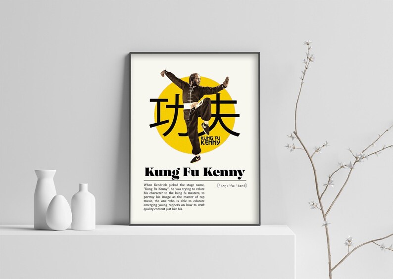 Kendrick Lamar Kung Fu Kenny Poster | Minimalist Music Poster | Vintage ...