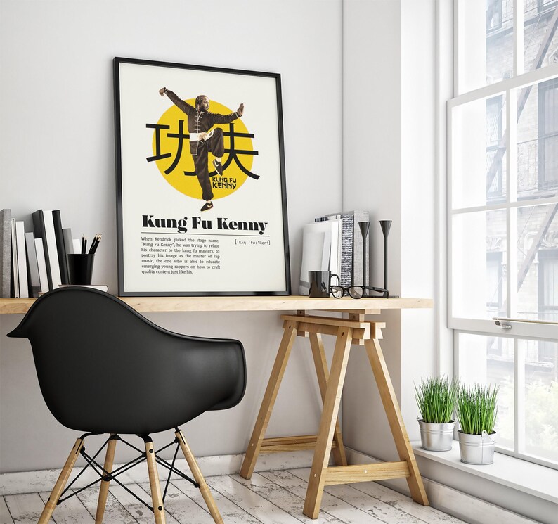 Kendrick Lamar Kung Fu Kenny Poster | Minimalist Music Poster | Vintage ...