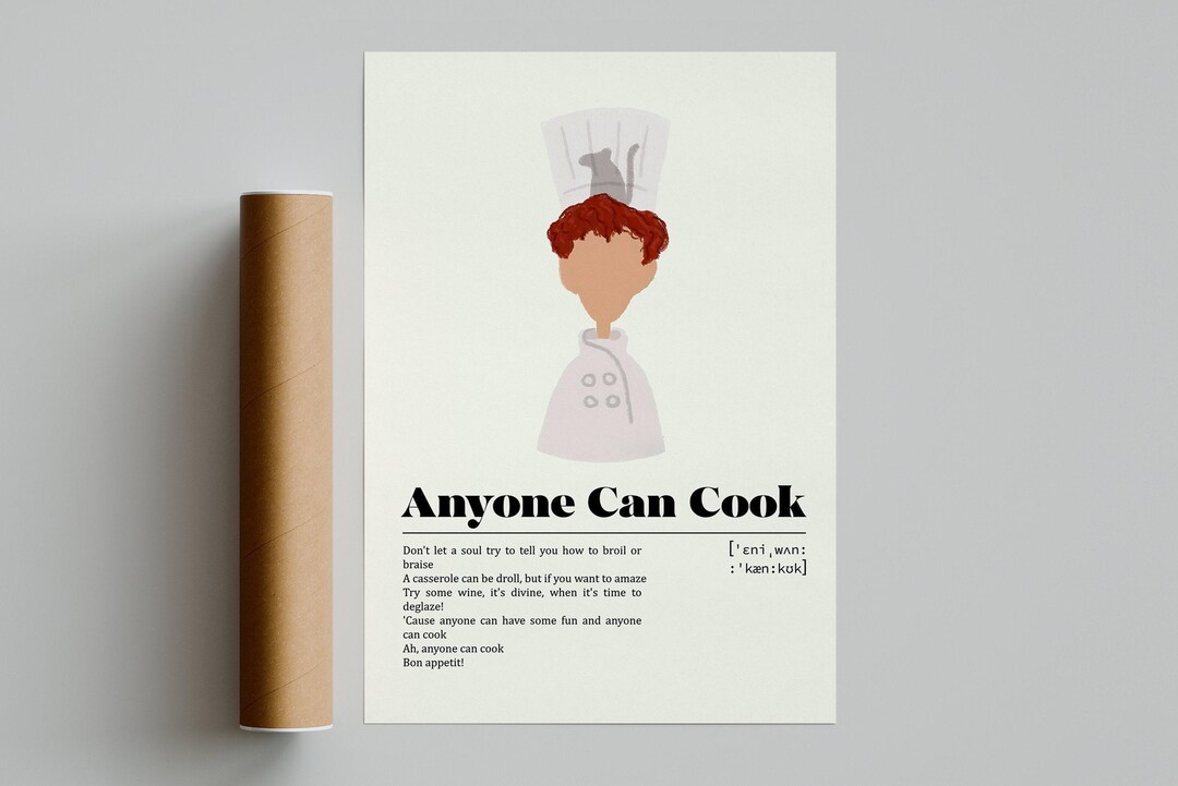 Ratatouille Anyone Can Cook Poster | Brad Bird Movie Poster ...
