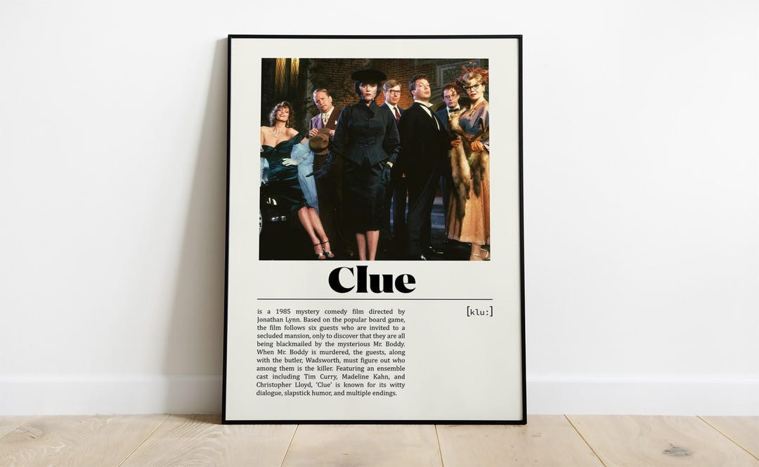 Clue Poster | Jonathan Lynn | Minimalist Movie Poster | Vintage Retro ...