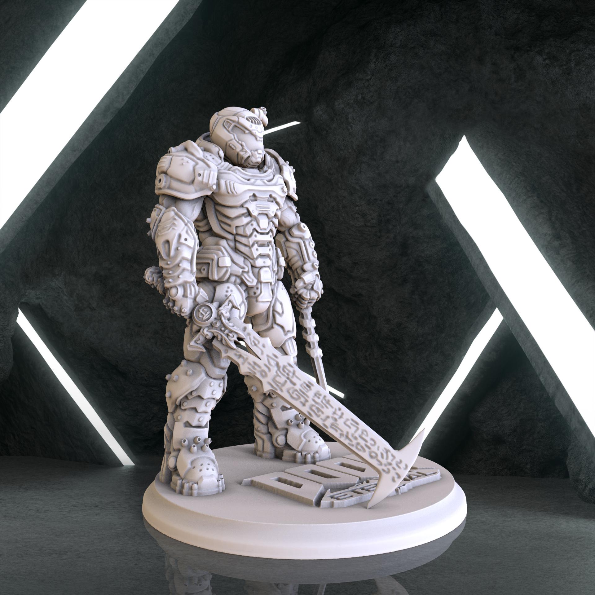Doomguy Figure, Doomguy Digital 3D Model, Doomguy Stl 3D Model Design ...