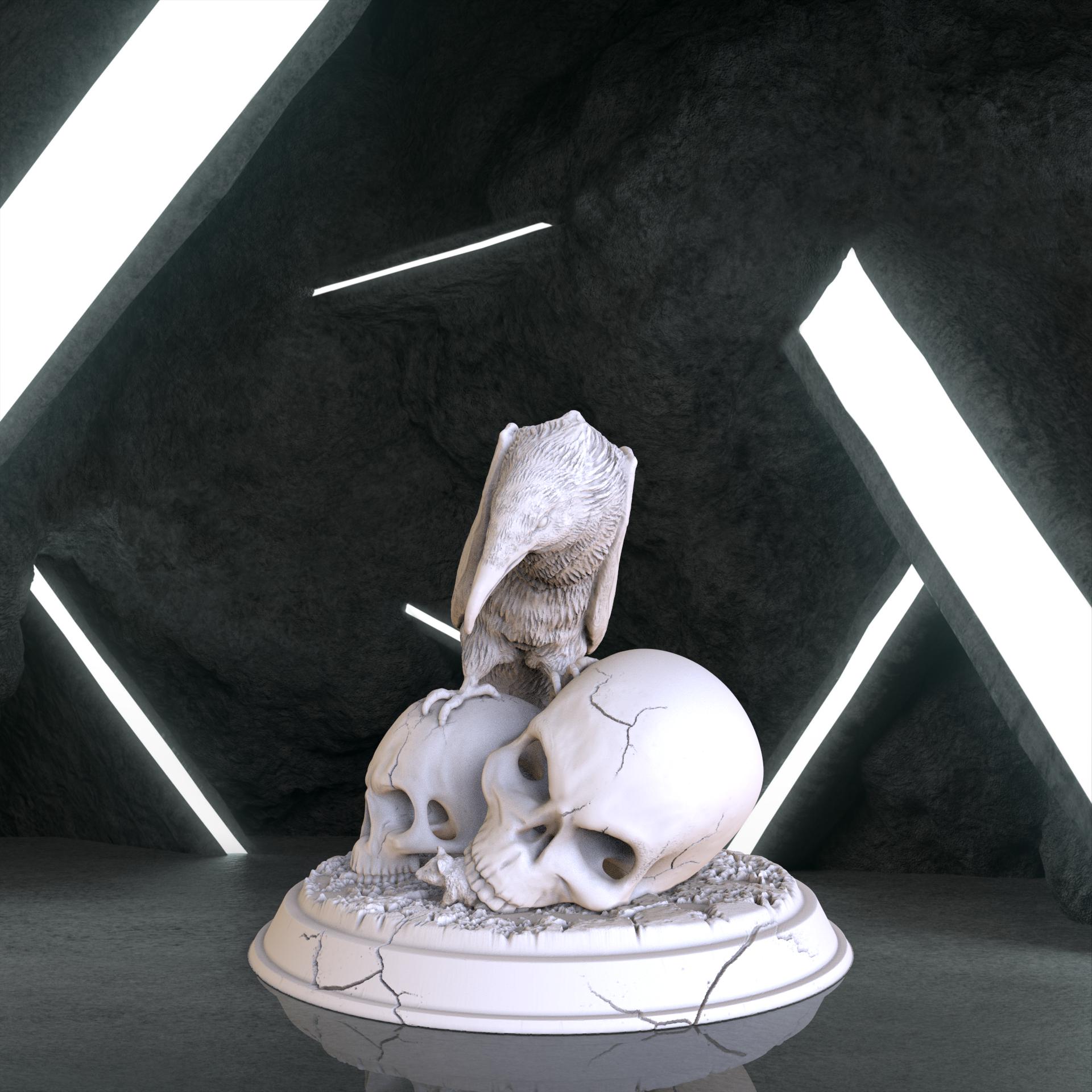 Raven Skull, Raven Skull Digital 3D Model, Raven Skull Stl 3D Model ...
