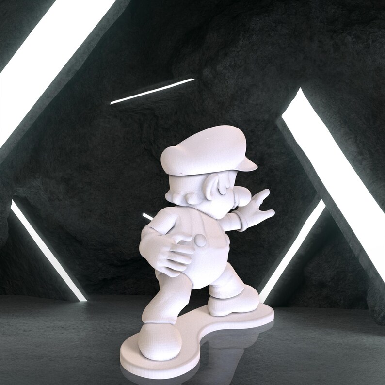 Super Mario With Base Figure, Super Mario Digital 3D Model, Super Mario ...