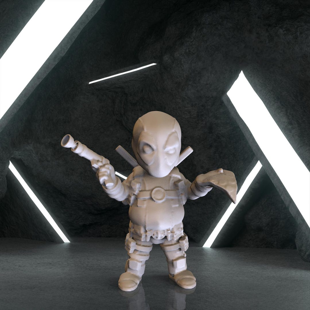 Mini Chubby Deadpool Figure, Marvel Digital 3D Model, Deadpool Stl 3D ...