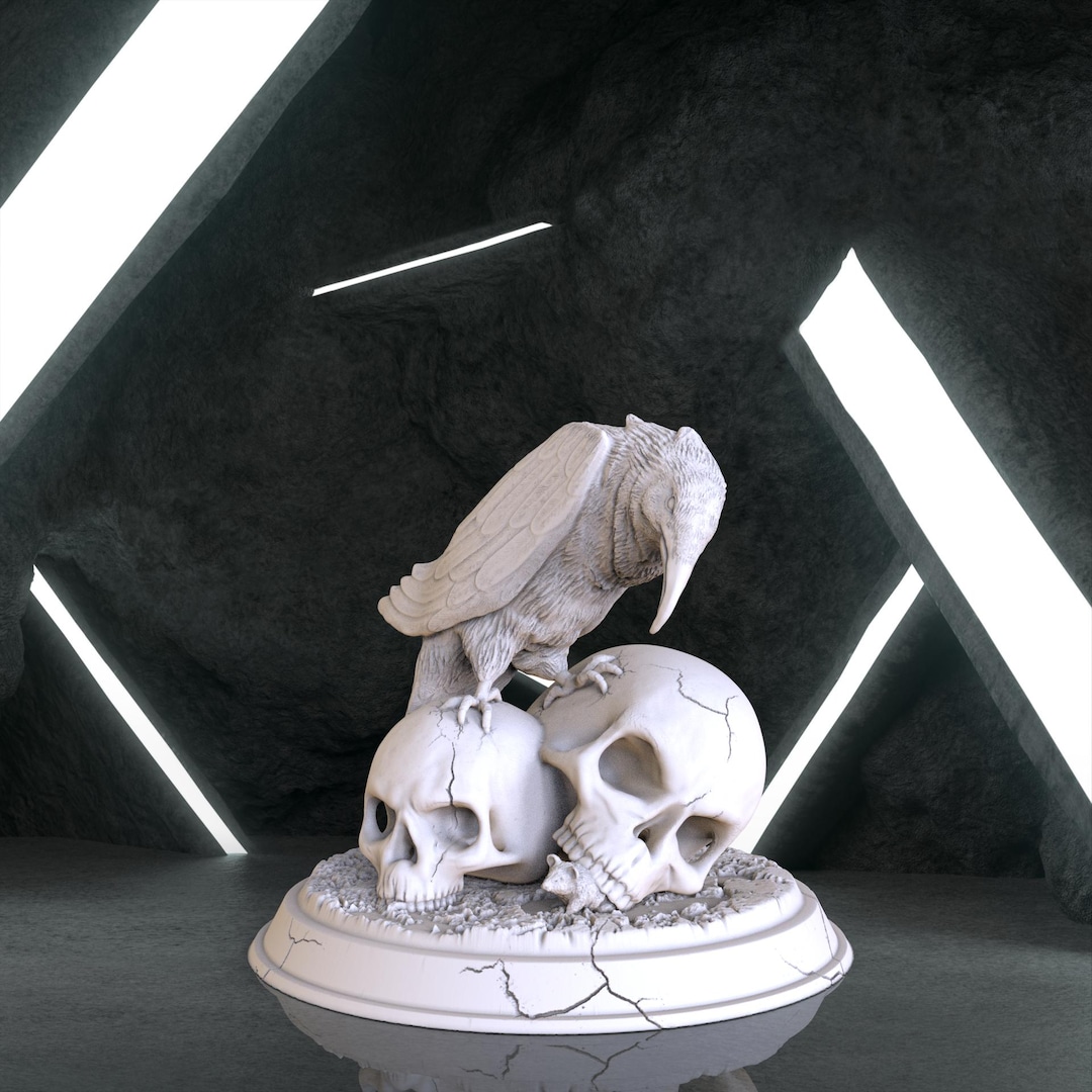 Raven Skull, Raven Skull Digital 3D Model, Raven Skull Stl 3D Model ...